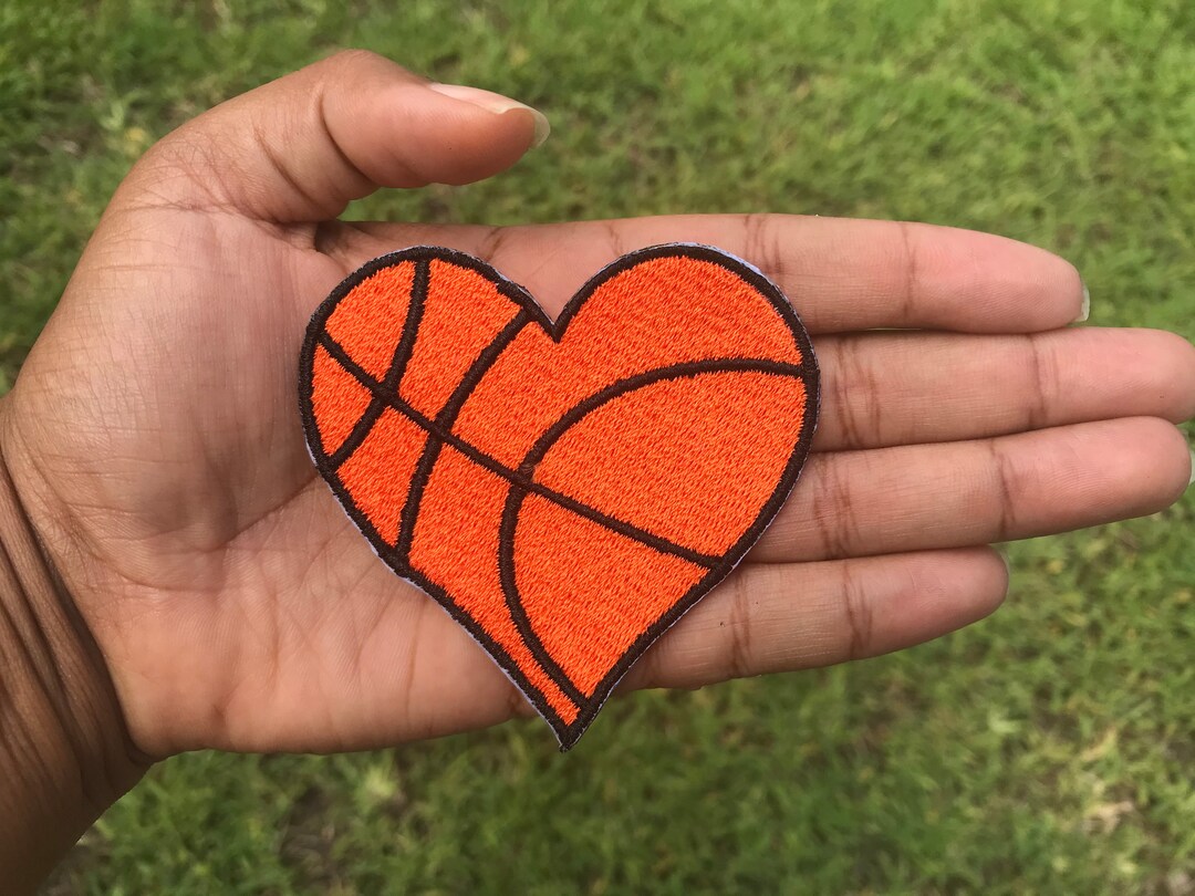 Basketball Heart Patch / Custom Colors - Etsy