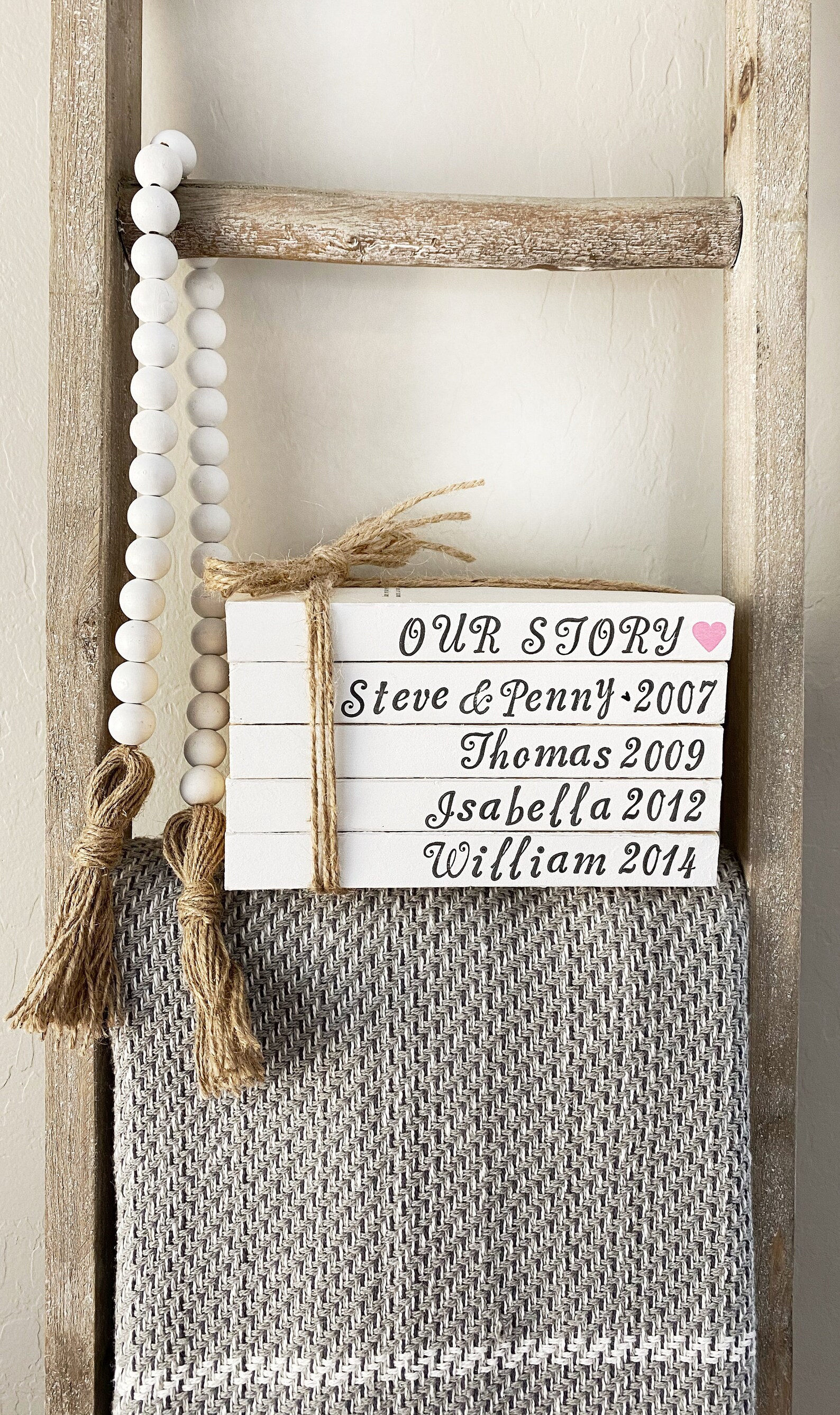Our Story Book Stack/farmhouse Custom Book Stack Decor/wedding - Etsy