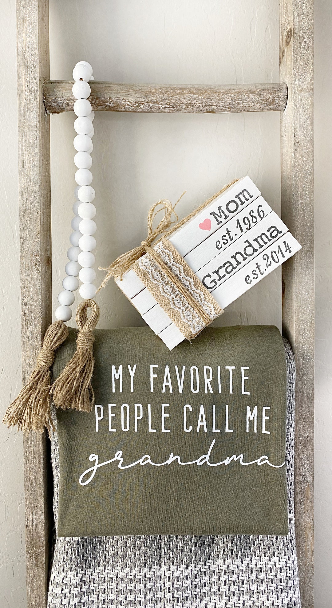 Mothers Day Book Stack Decor, Gifted Mom Ideas, Custom Name Book Stack ...