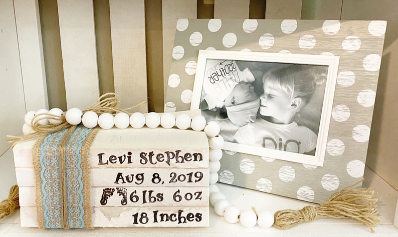 Baby Boy Stacked Books/ Its a BOY Custom Book Stack/ Farmhouse | Etsy