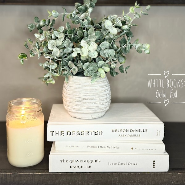 White Decorative Books - Etsy
