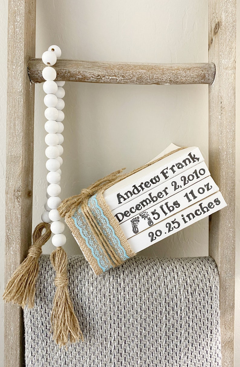 Baby Boy Stacked Books/ Its a BOY Custom Book Stack/ Farmhouse | Etsy