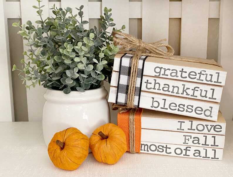 Fall Book Stack/ Fall Decor/ Autumn Home Decor/ Book Shelf - Etsy