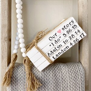 Our Love Story Book Stack/ Farmhouse Book Stacks/ Custom Stacked Books ...