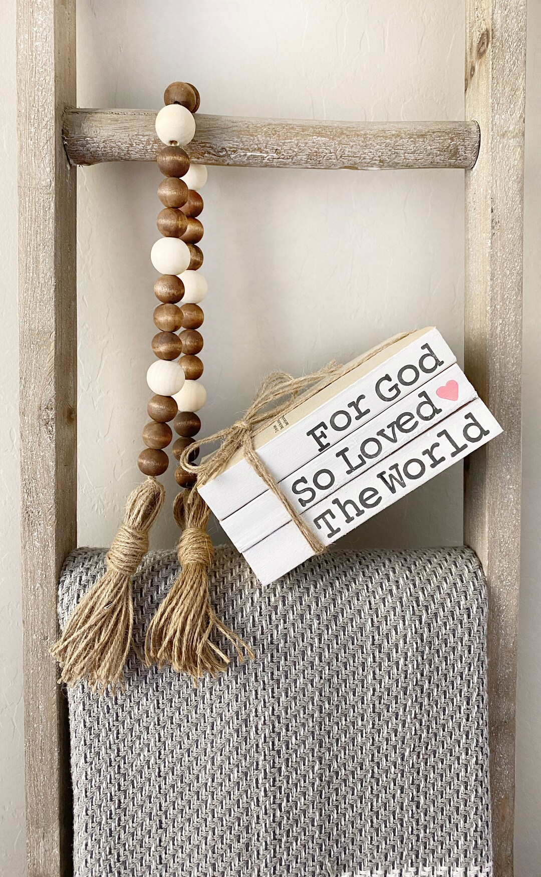 Bible Verse Stacked Book Decor/farmhouse Book Stack - Etsy