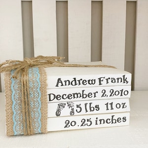Baby Boy Stacked Books, Its a BOY Custom Book Stack, Farmhouse Nursery ...