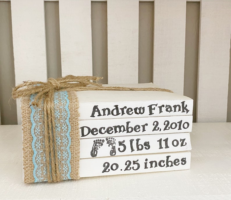 Baby Boy Stacked Books/ Its a BOY Custom Book Stack/ Farmhouse | Etsy