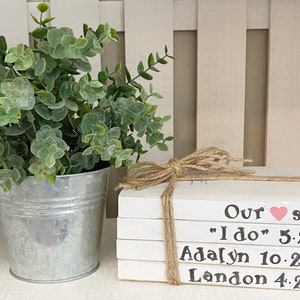 Our Love Story Book Stack/ Farmhouse Book Stacks/ Custom Stacked Books ...
