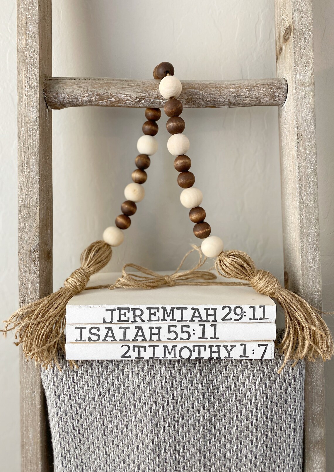 Bible Verse Stacked Book Decor/farmhouse Book Stack - Etsy