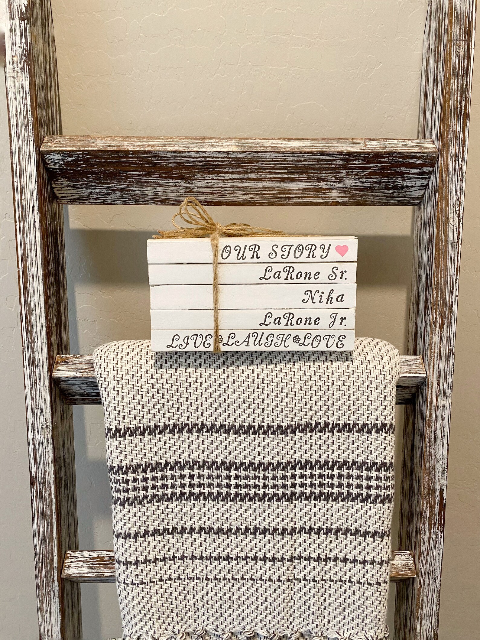 Our Story Book Stack/farmhouse Custom Book Stack Decor/wedding - Etsy