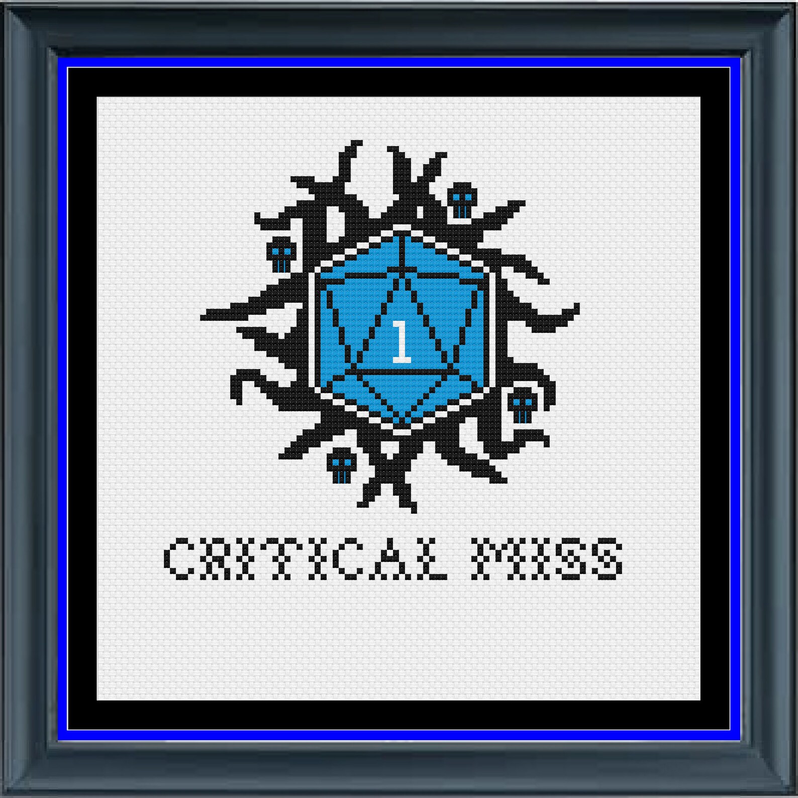 Dnd D20 Critical Hit and Miss Cross Stitch Pattern - Etsy