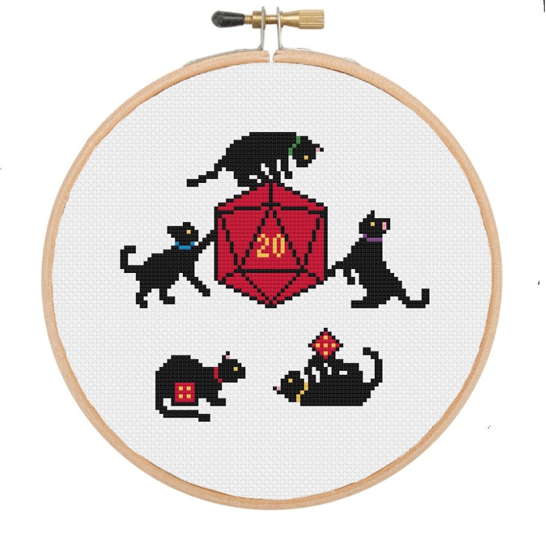 Cats Playing With D20 and Dice Cross Stitch Pattern - Etsy