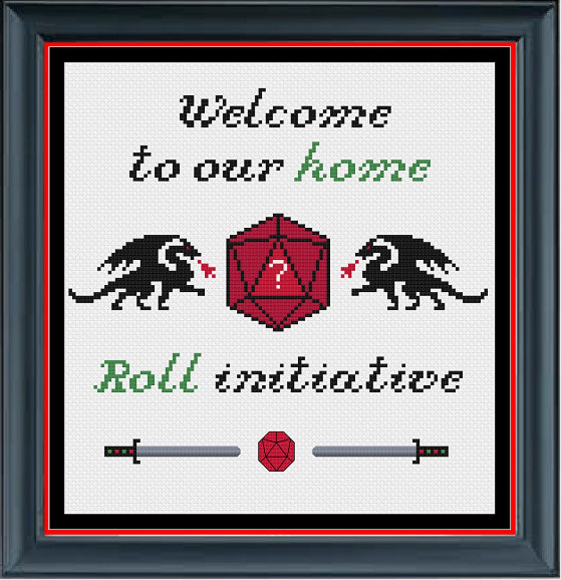 Welcome Home Dnd Cross Stitch Pattern | Etsy