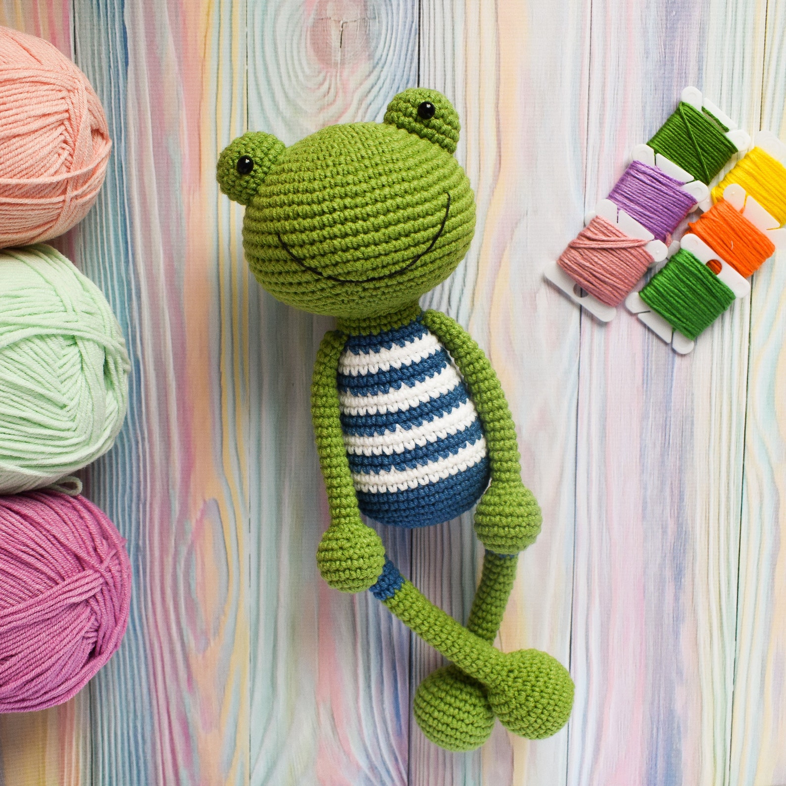 Green knitted frog for children handmade toy frog for a gift | Etsy