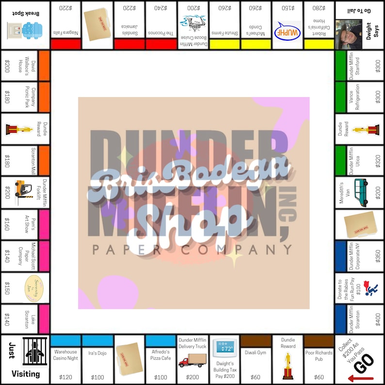 The Office - Themed Monopoly Board + Cards - Etsy