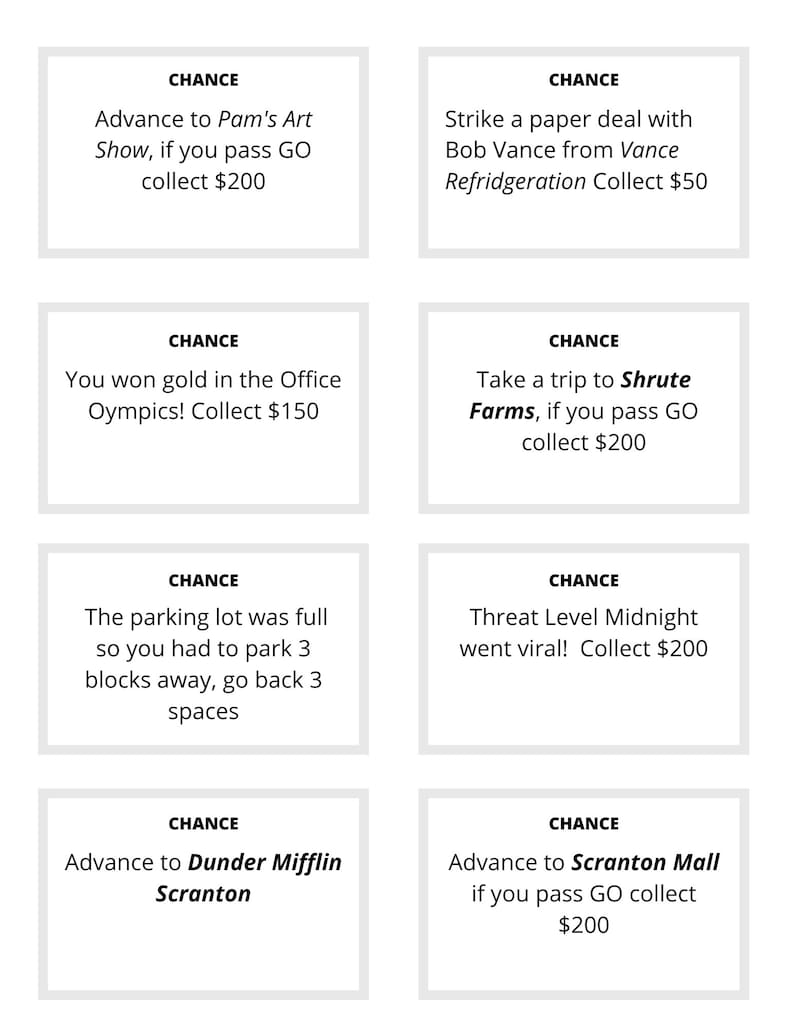 The Office - Themed Monopoly Board + Cards - Etsy