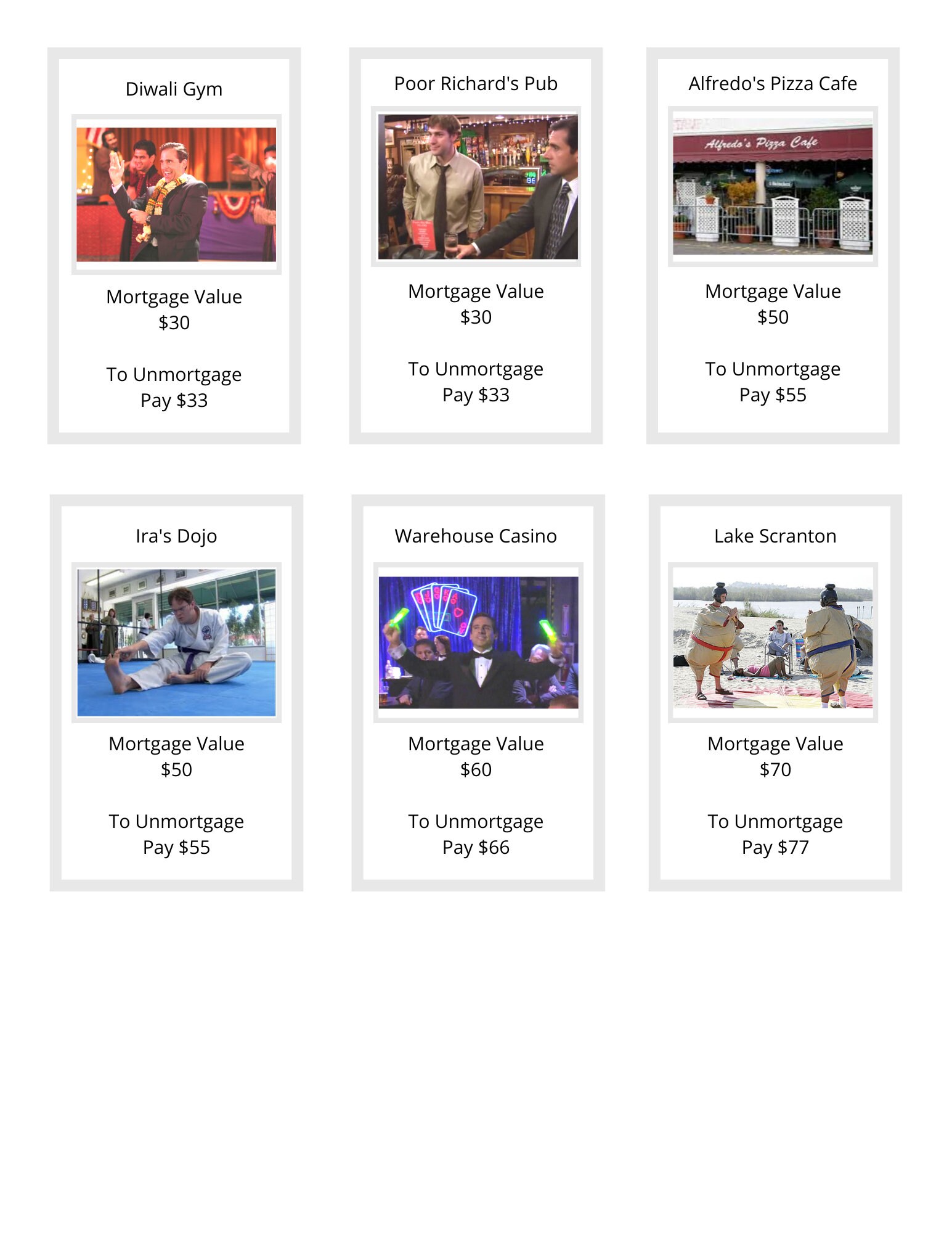 The Office - Themed Monopoly Board + Cards - Etsy