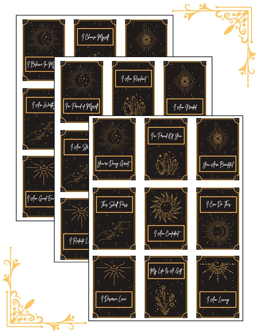 Celestial Affirmation Cards - Etsy
