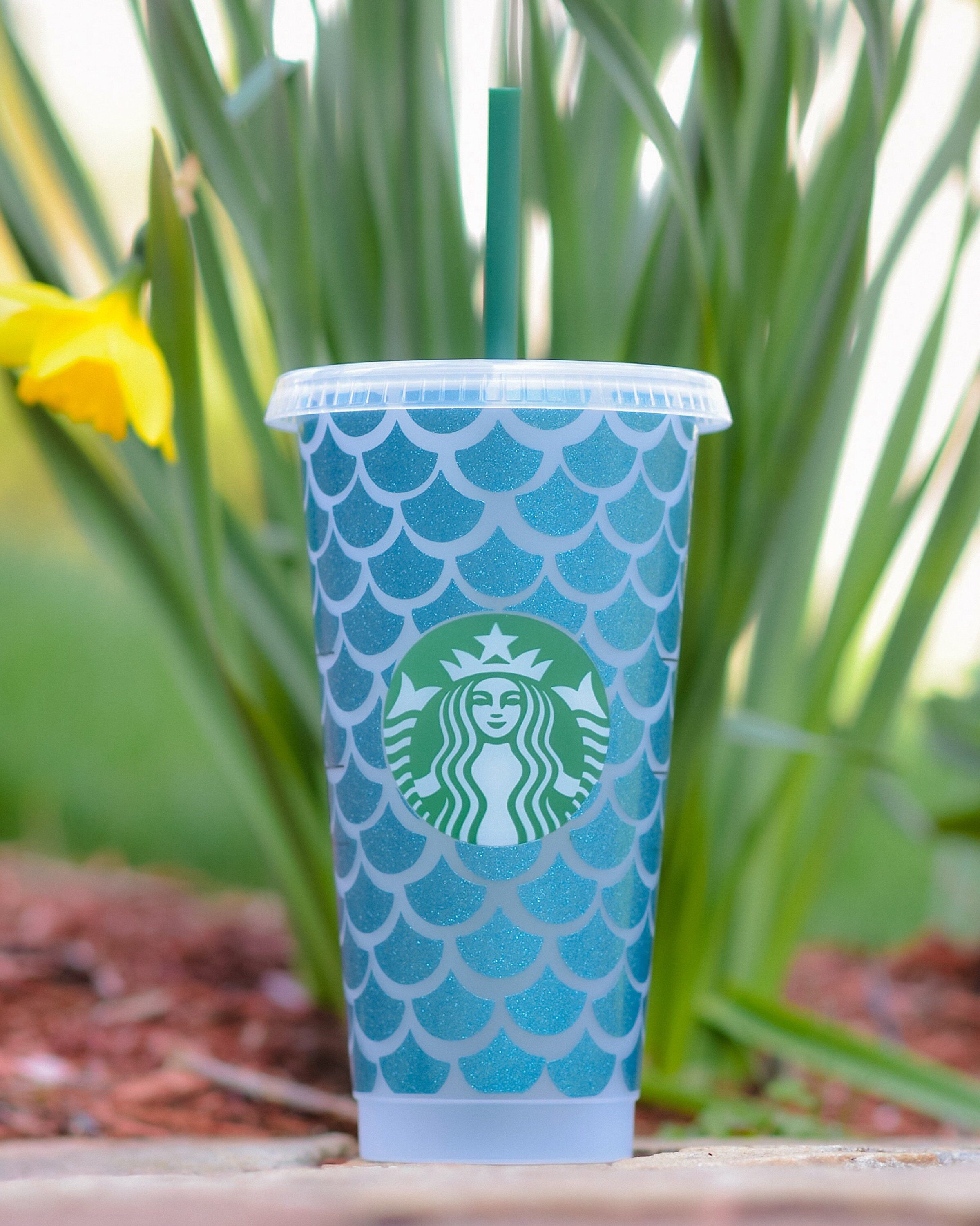 GLITTER TEAL/BLUE Mermaid Starbucks Cup / Mermaid Vibes / - Etsy España