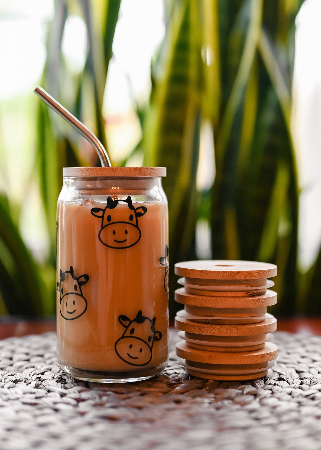 Cute Cow Face Cow Print Beer Can Glass | Cute Cow Cup | Cow Beer Can ...