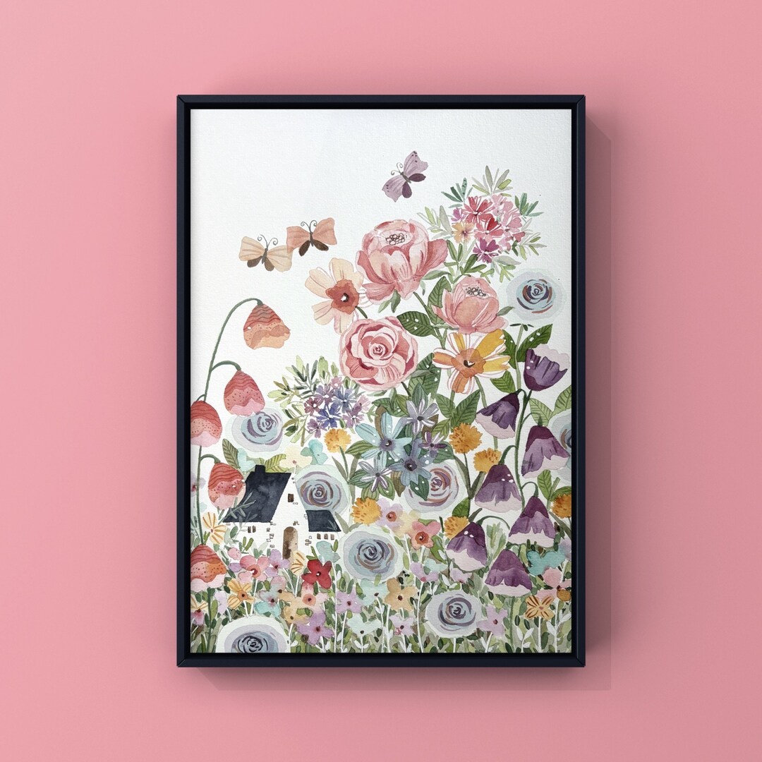 Original Hand-painted Watercolor Art, Not a Print, 9.4x11.8, Colorful ...