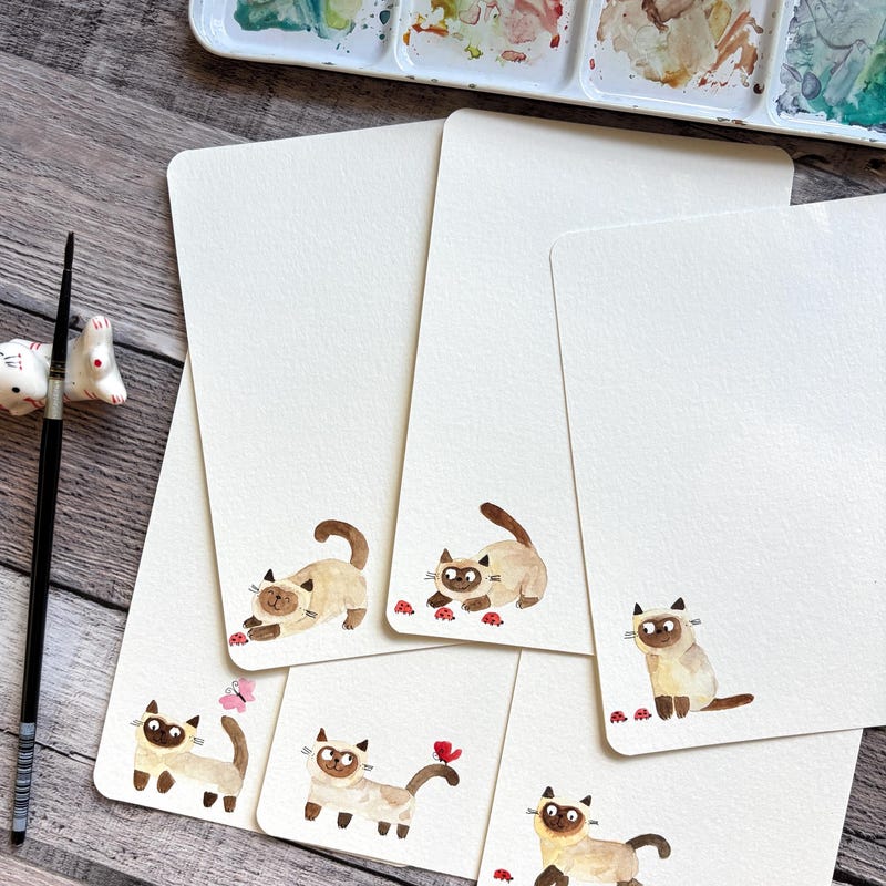 Hand Painted Note Cards - Etsy