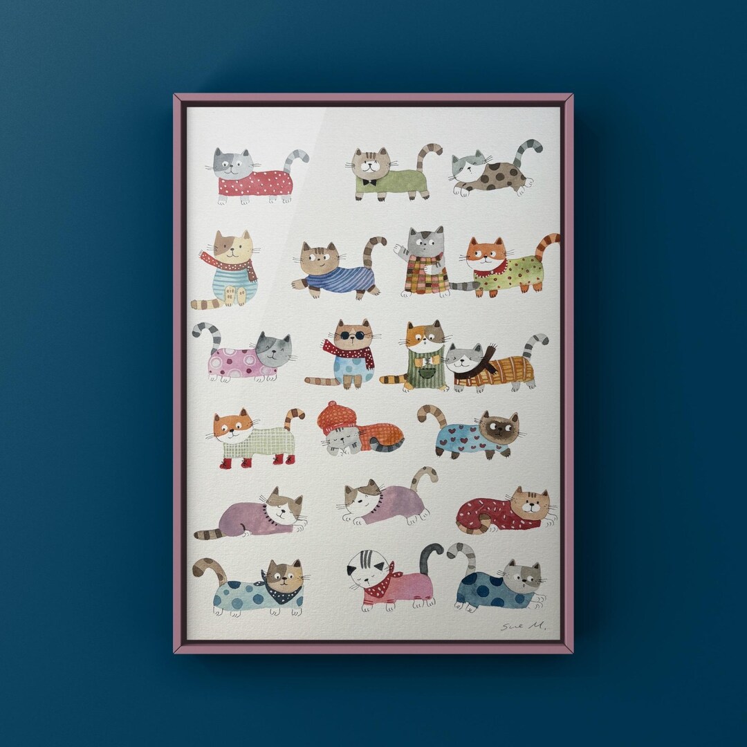 Original Hand-painted Watercolor Art, Not a Print, 9.4x11.8, Colorful ...