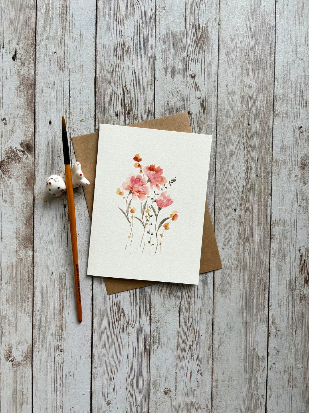 Watercolor Greeting Card, Original Watercolor Card,handmade Card With ...