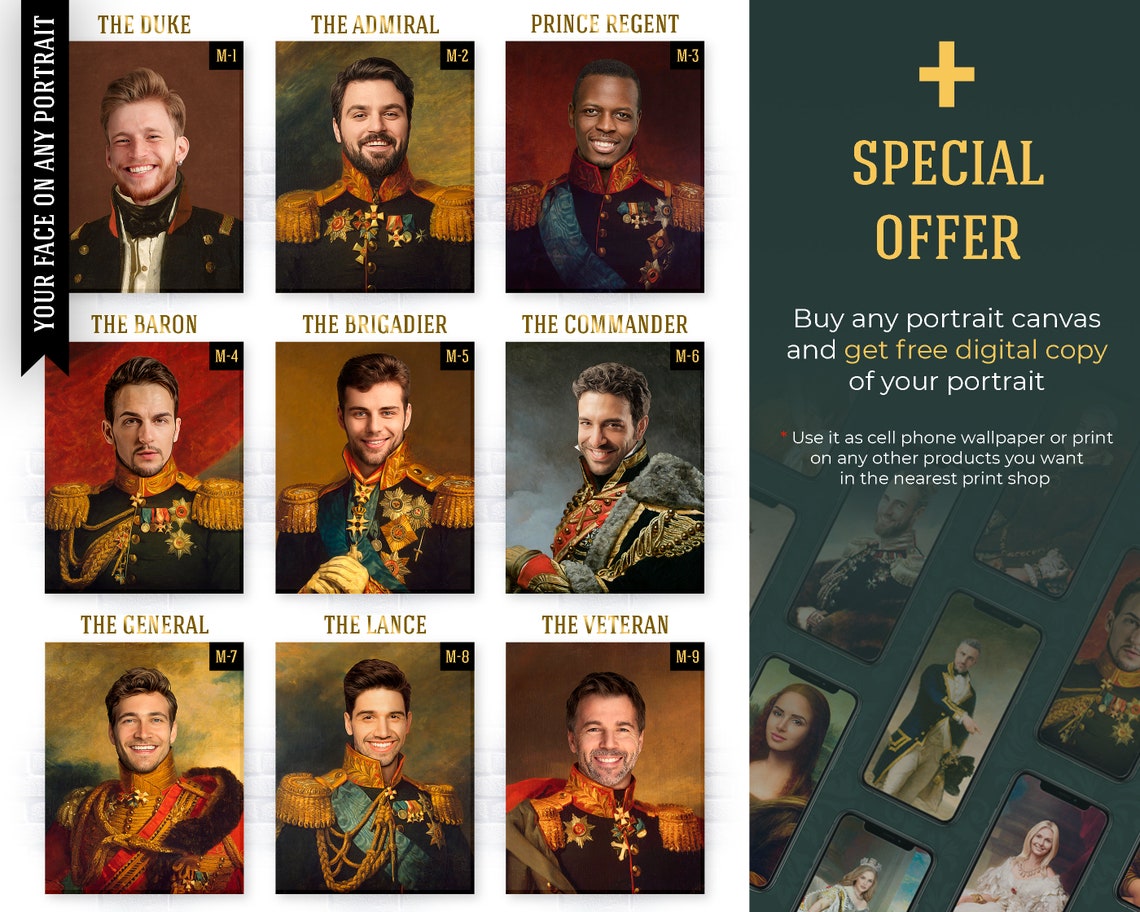 Custom Portrait Gift For Him From Your Photo Christmas Gifts | Etsy