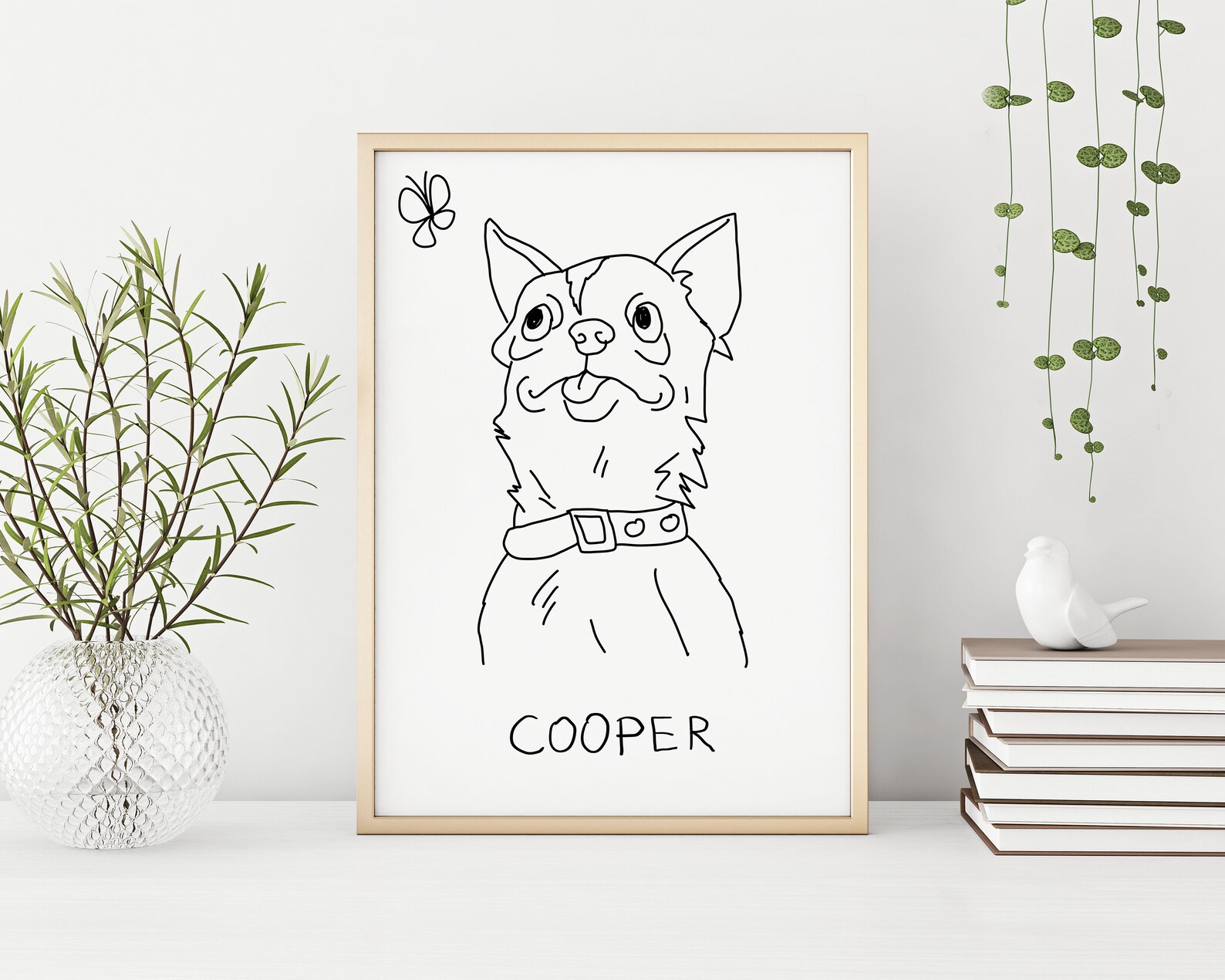 Custom Line Art Pet Illustration for Christmas Gift Funny - Etsy