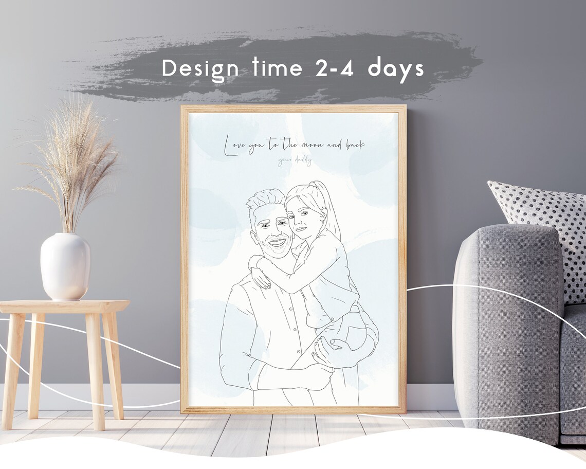 Custom Couple Line Drawing From Photo Line Art Family - Etsy