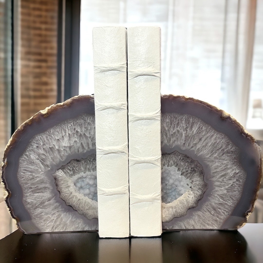 Crystal Bookends, Agate, Geode Center, Natural Home, Mindful Gift ...