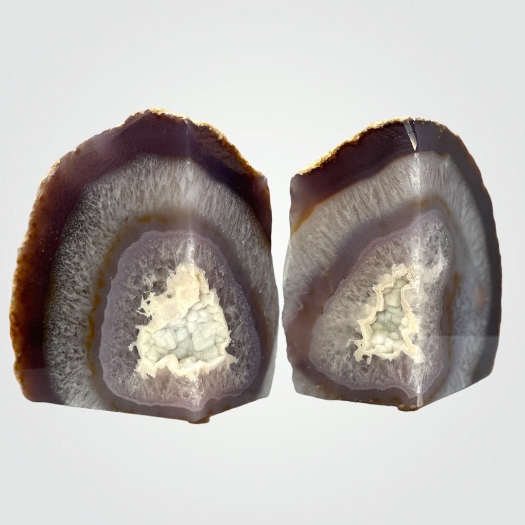 Crystal Bookends, Agate, Geode Center, Natural Home, Mindful Gift, Crystal Lover, Rock Hound ...