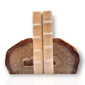 Crystal Bookends W/ Geode Center, Natural Agate Stone, Organic Home ...