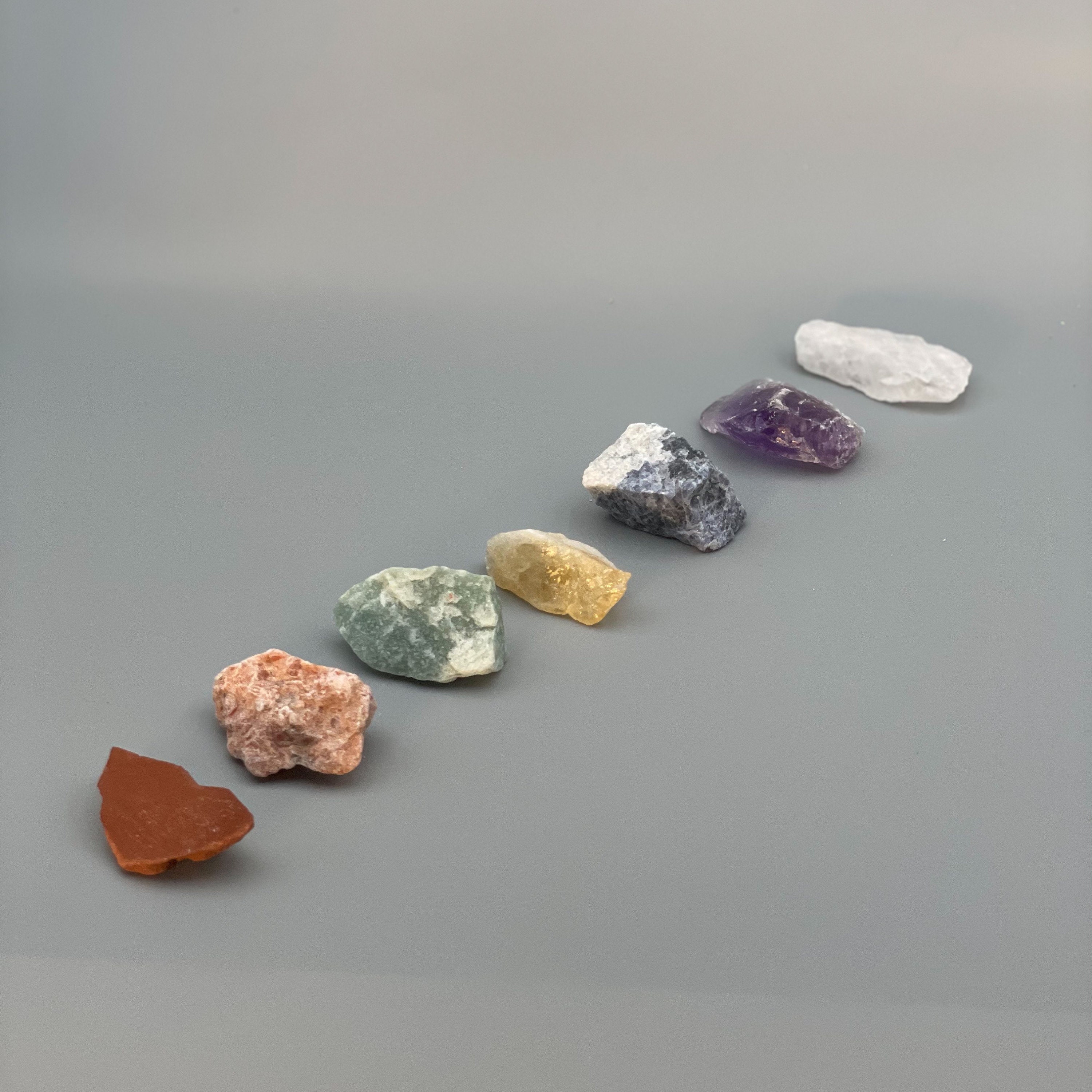 Rough Chakras Crystal Set 7 Raw Crystals Rough Chakra - Etsy