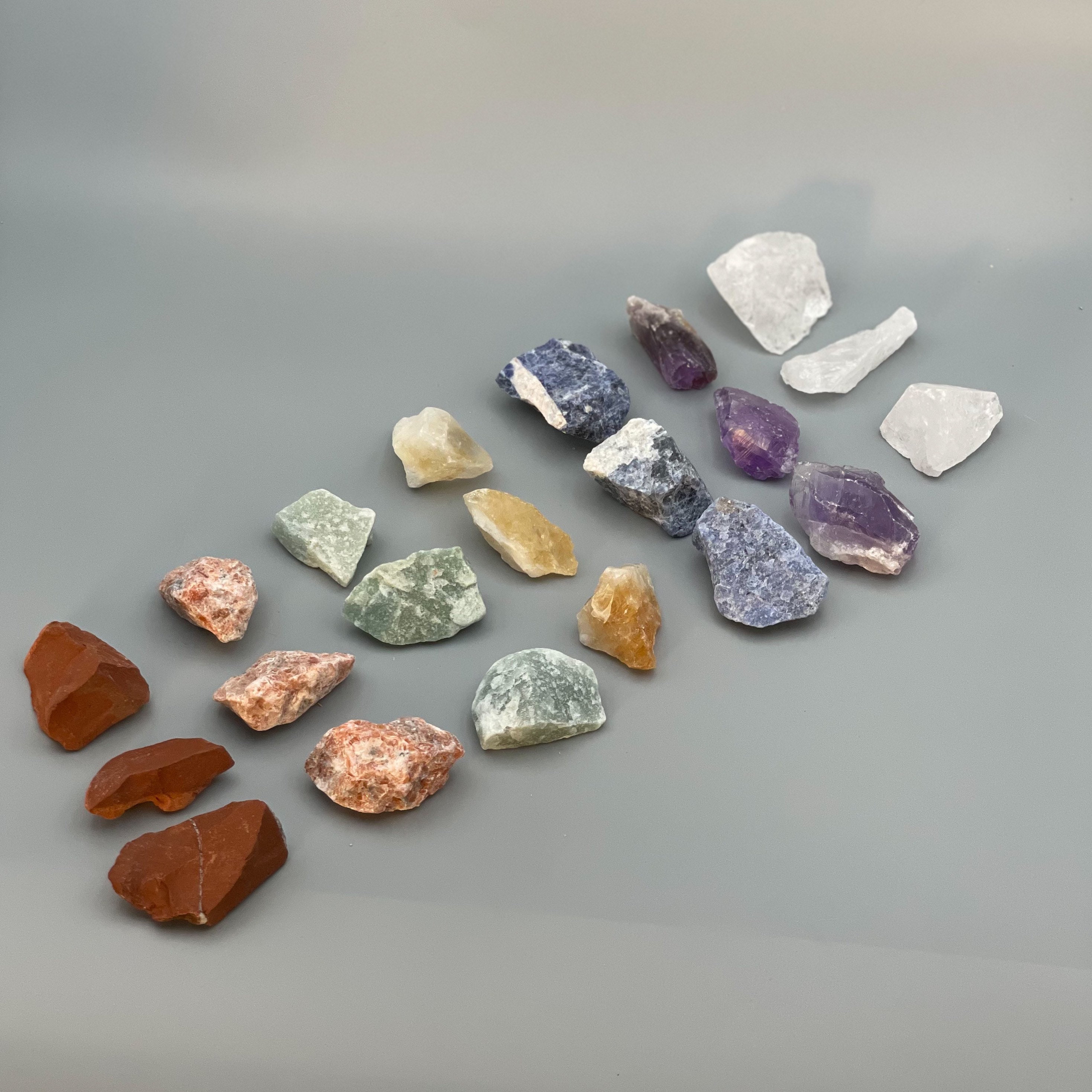 Rough Chakras Crystal Set 7 Raw Crystals Rough Chakra - Etsy