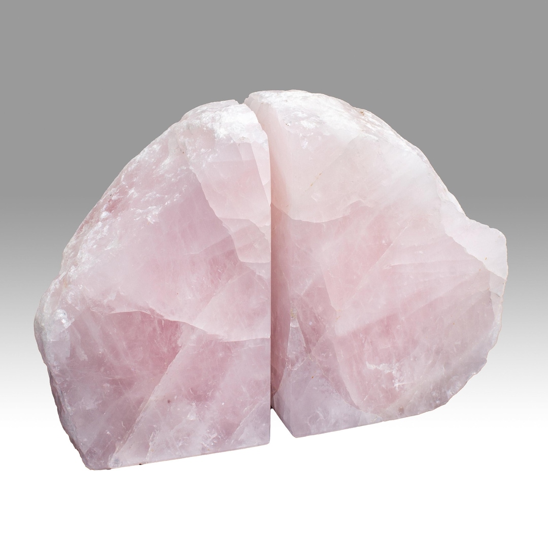 Flawless Natural Crystal Rose Quartz Bookends Heavy Pink Book Ends ...