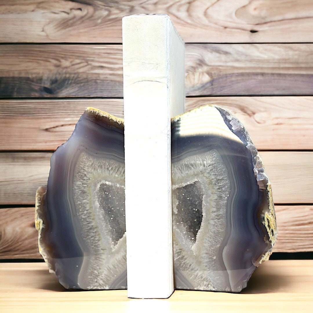 Geode Center, Unique Bookends, Crystal Druzy, Authentic Agate ...