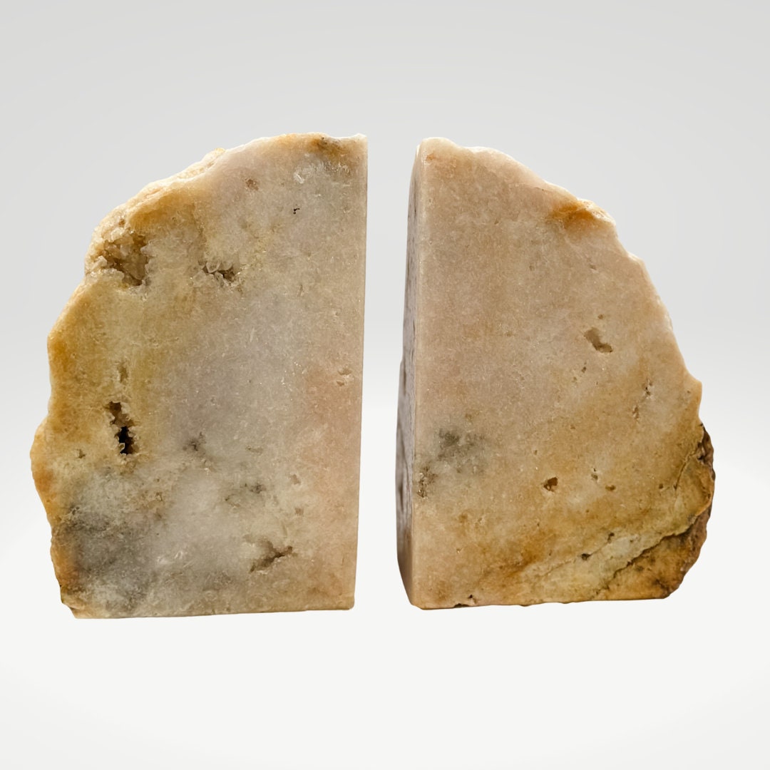 Pink Amethyst, Crystal Bookends, Bookshelf Accents, Stone Book Ends ...