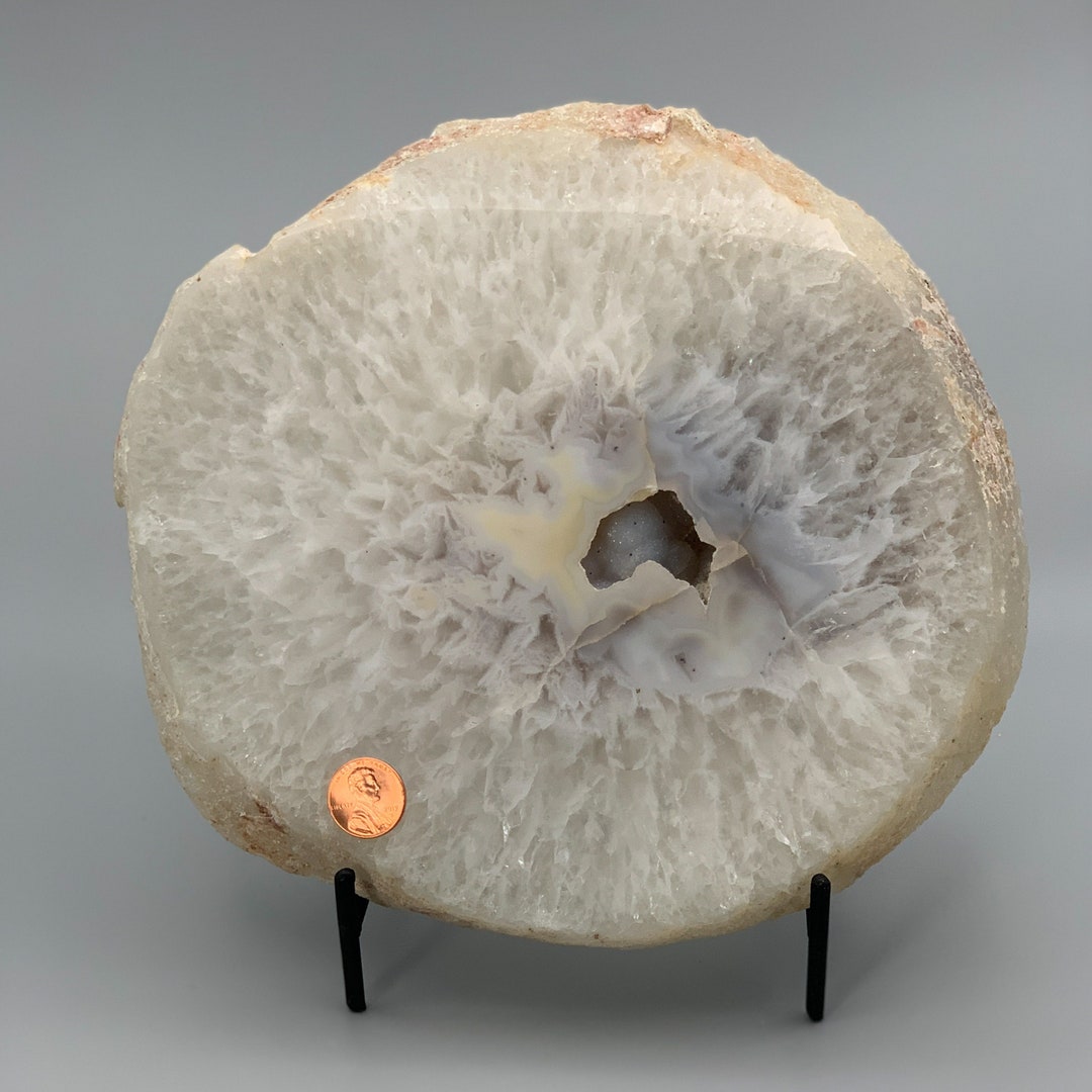 Agate Slice, Druzy Crystal Pocket, Polished Freeform, Geode Plate ...