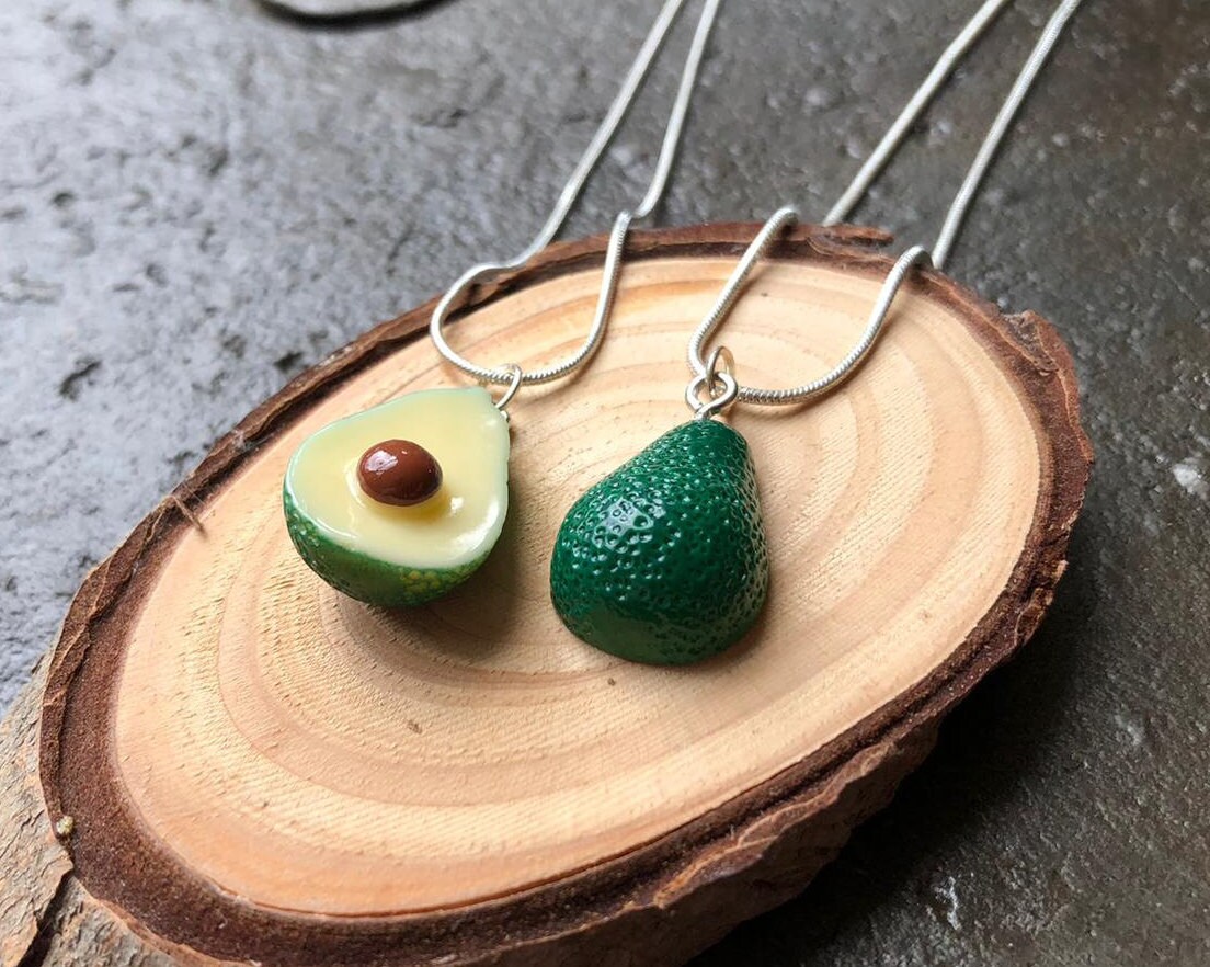 Avocado Halves Necklace | Interlocking | Vegan AF Friendship Necklaces ...