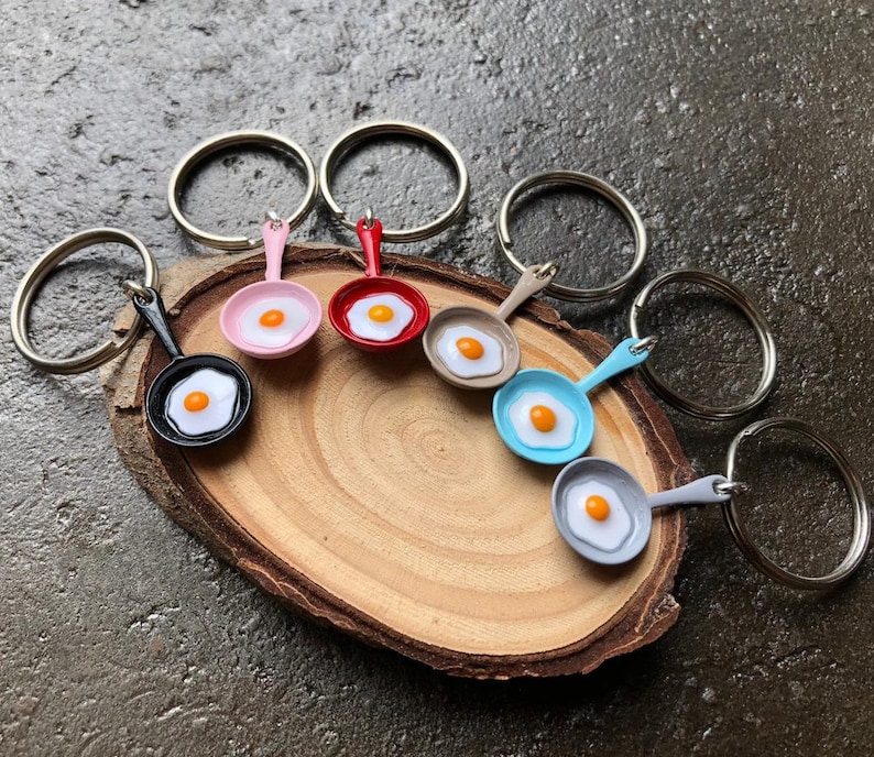 Fried Egg and Frying Pan Key-ring 3D Breakfast Brunch - Etsy