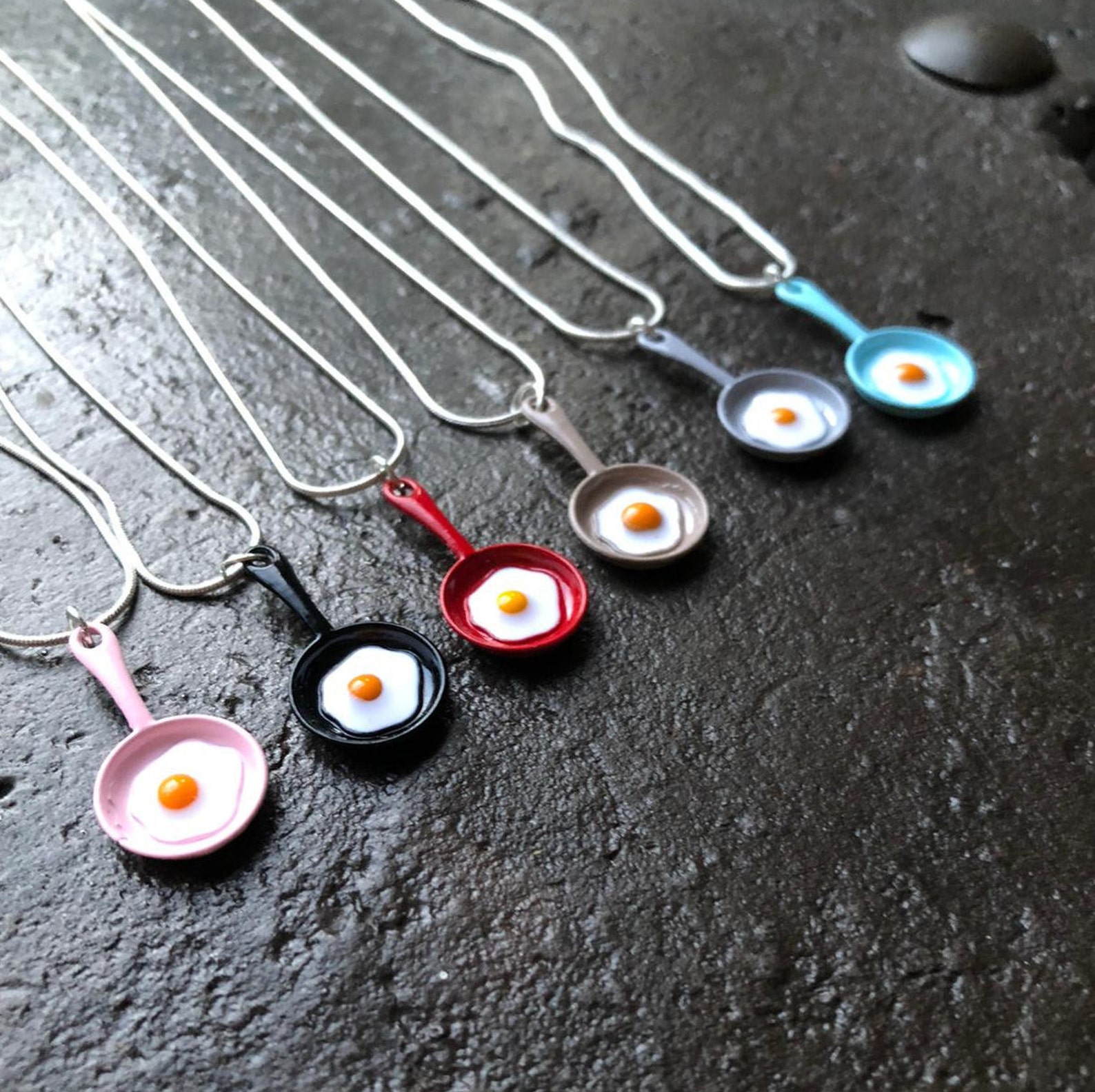 Fried Egg and Frying Pan Necklace 3D Breakfast Brunch - Etsy