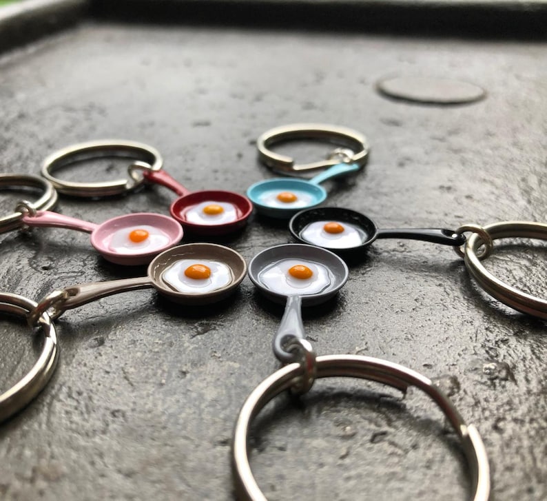 Fried Egg and Frying Pan Key-ring | 3D | Breakfast | Brunch | Food ...