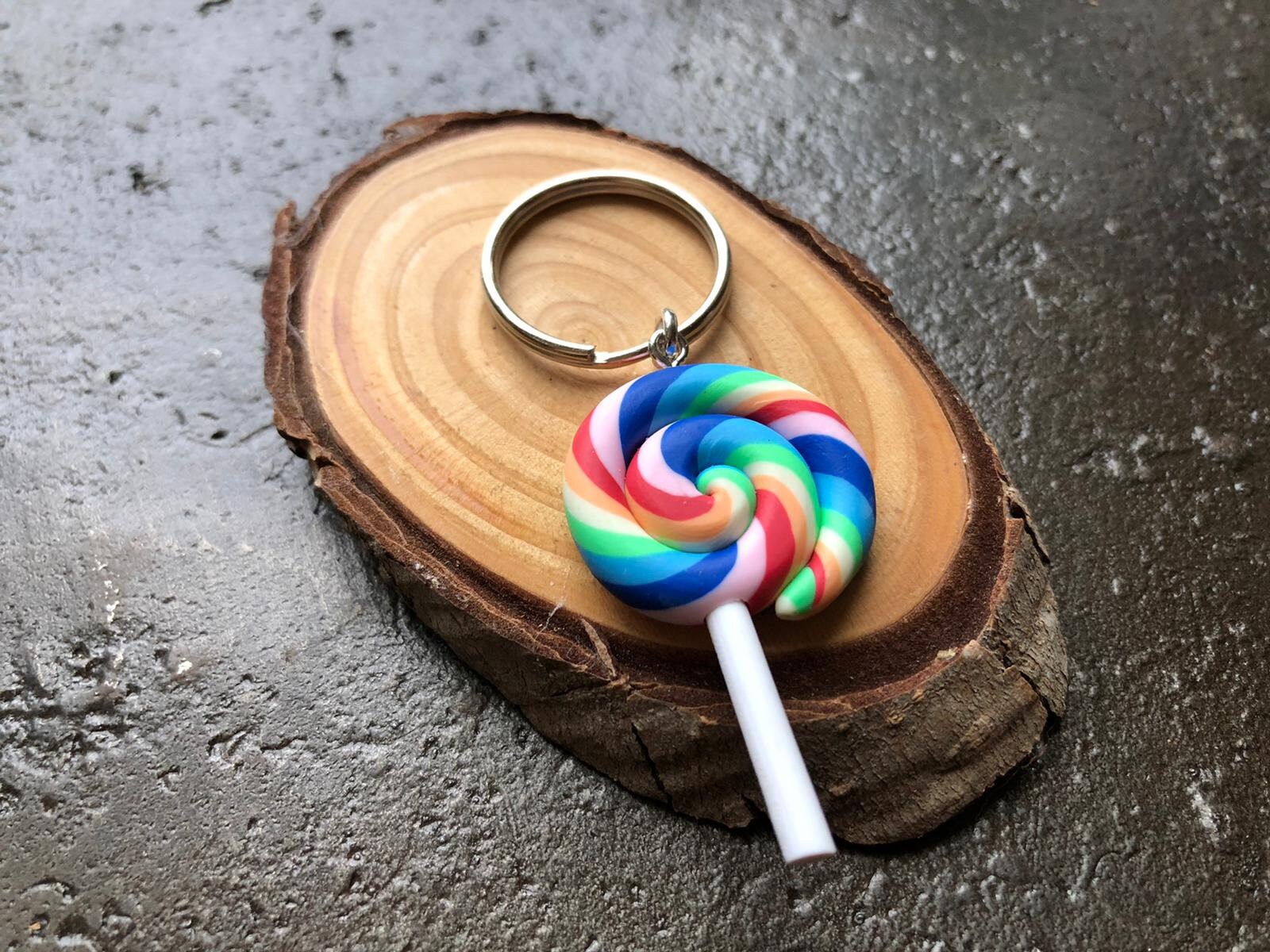 Lollipop Keyring Lolly Keychain Bright and Colourful | Etsy