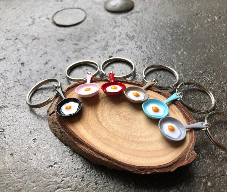Fried Egg and Frying Pan Key-ring | 3D | Breakfast | Brunch | Food ...