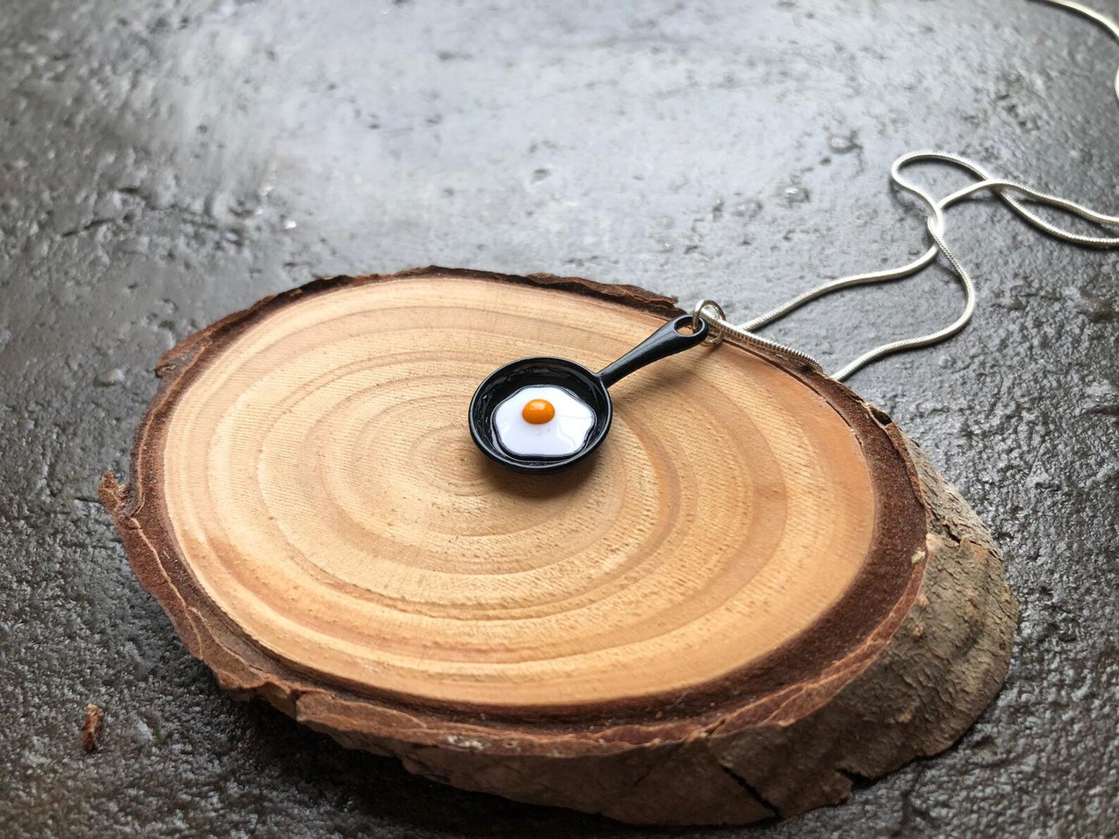 Fried Egg and Frying Pan Necklace 3D Breakfast Brunch Colourful - Etsy