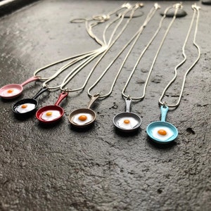 Fried Egg and Frying Pan Necklace | 3D | Breakfast | Brunch | Colourful ...