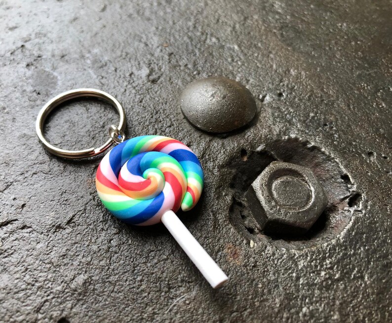 Lollipop Keyring Lolly Keychain Bright and Colourful | Etsy