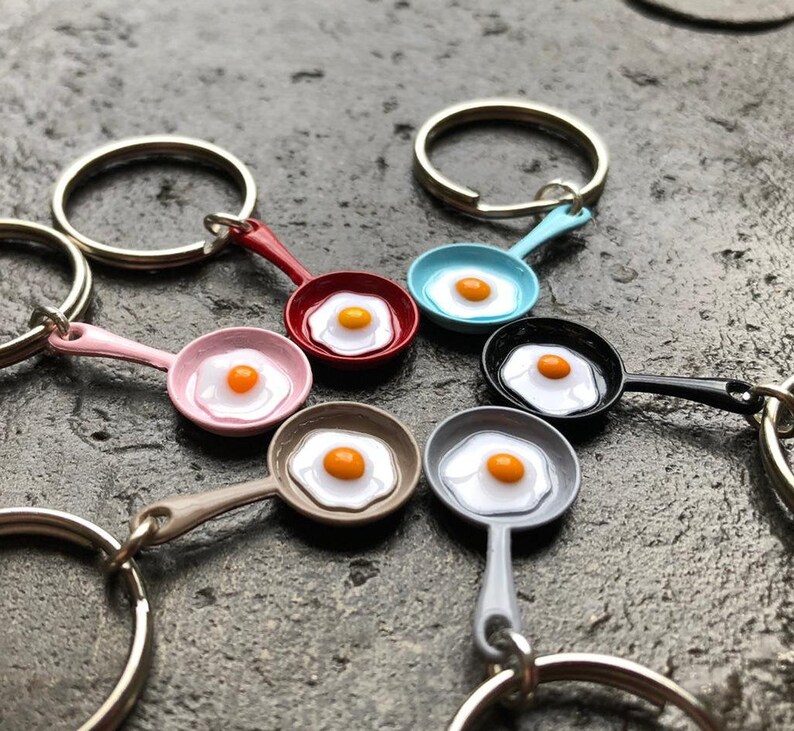 Fried Egg and Frying Pan Key-ring | 3D | Breakfast | Brunch | Food ...
